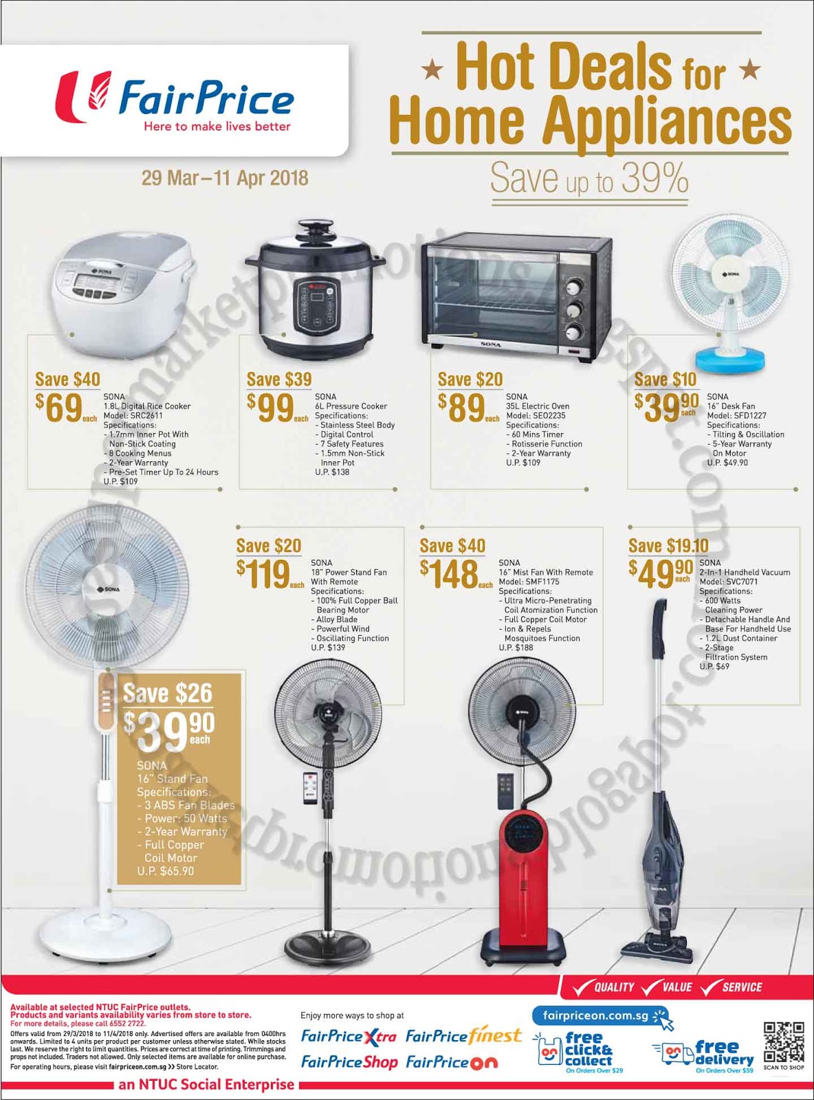 NTUC FairPrice Home Appliances Deals 29 March - 11 April 2018 ...