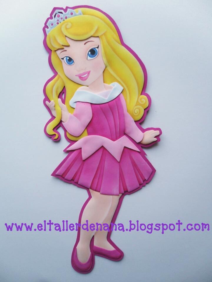 Princesa Aurora Baby em EVA com molde para imprimir - Ver e Fazer