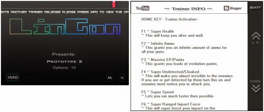 Prototype Game Trainers: Prototype 2 Plus + 15 Trainer |LINGON|