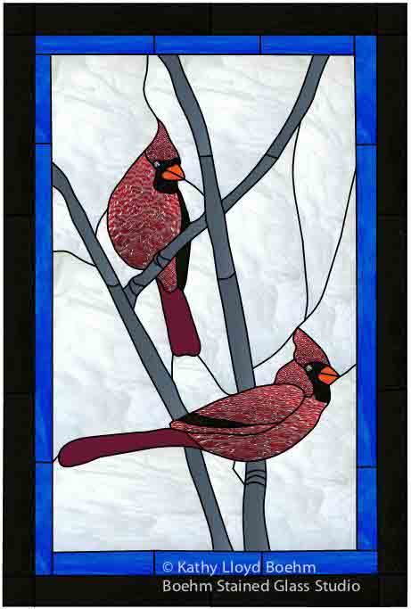 Boehm Stained Glass Blog: Stained Glass Cardinals Window