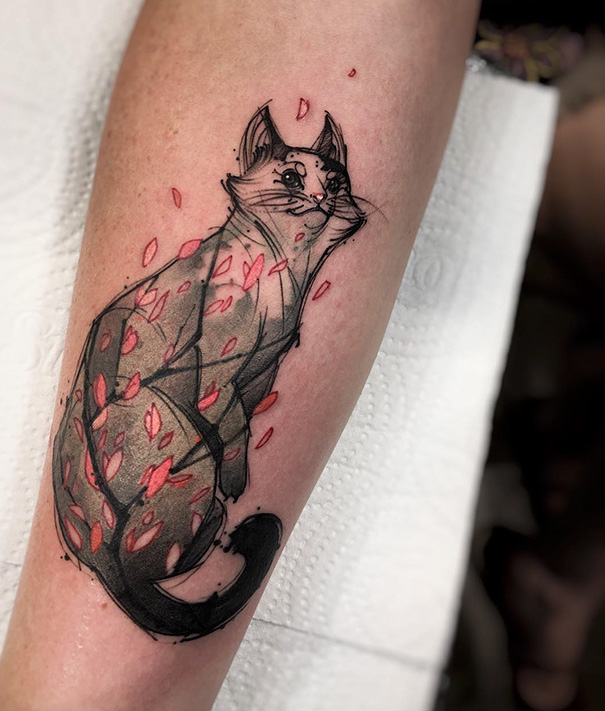 30 Tato Keren Gambar Kucing - Tattoo Magz