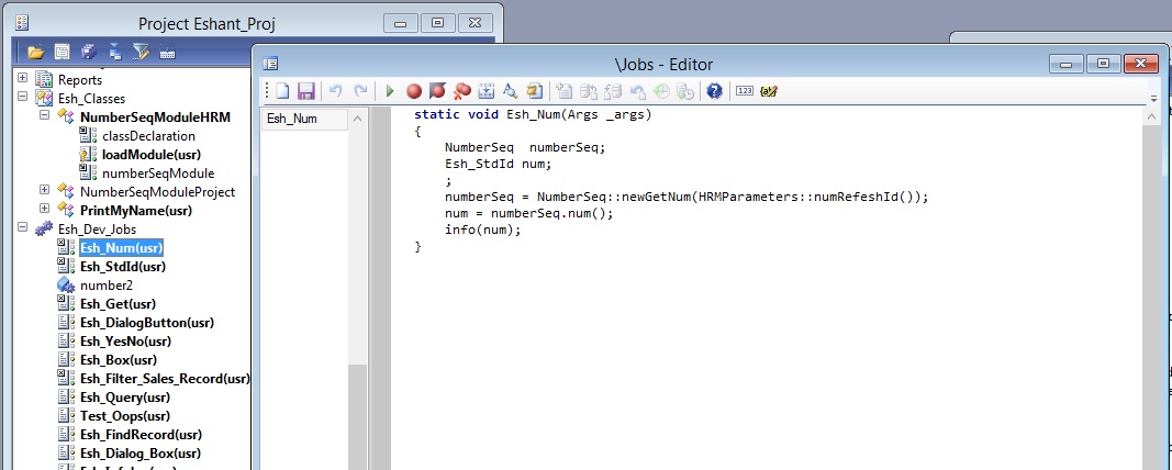 Learn Basics of AX D365 FO: Number Sequence in AX 2012 using X++