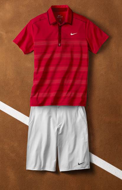 Roger Federer's Nike RF Trophy Stripe Polo for French Open 2011