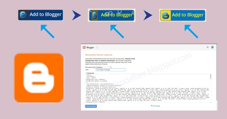 Cara Pasang Tombol Add to Blogger Dengan Animasi Bubble