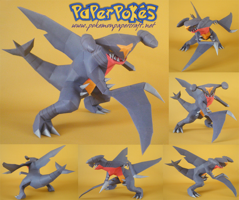Ninjatoes' papercraft weblog: PaperPokés papercraft Pokémon Garchomp!