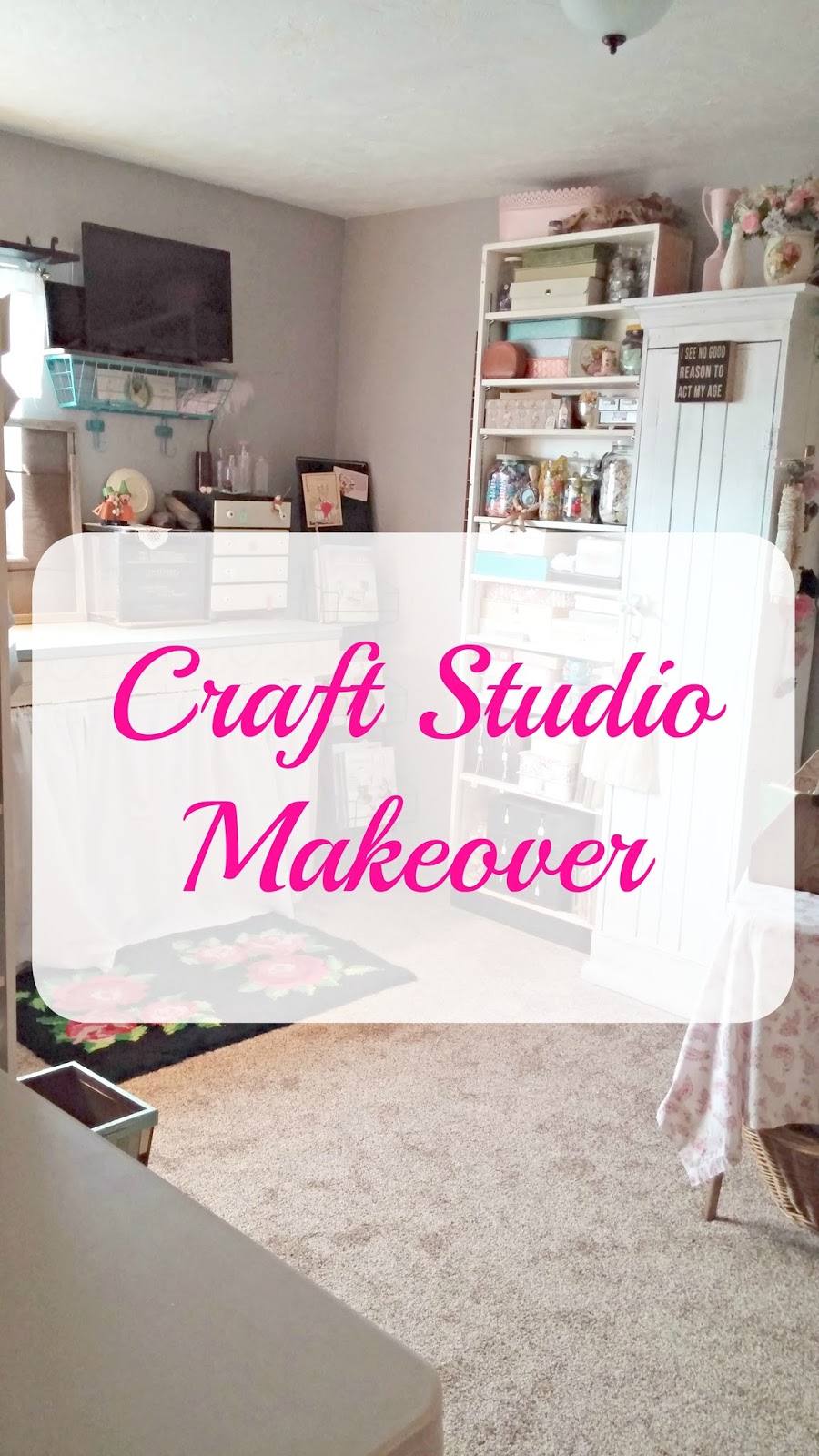 Craft Studio Makeover Reveal - Part I - Little Vintage Cottage