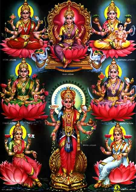 Ashta Lakshmi : Eight forms of the great Hindu Goddess Lakshmi – The ...