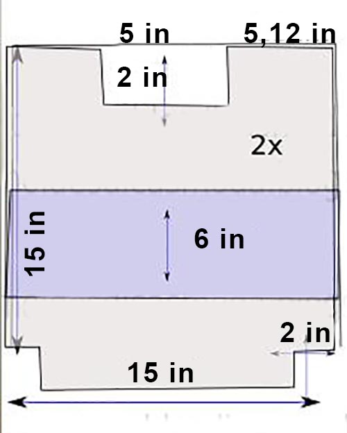 Bag template with measures - Sewing Pattern | Sewing Patterns Free