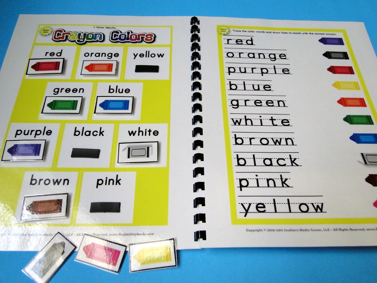 Crayon Color Words MagnetMat Freebie - FlapJack