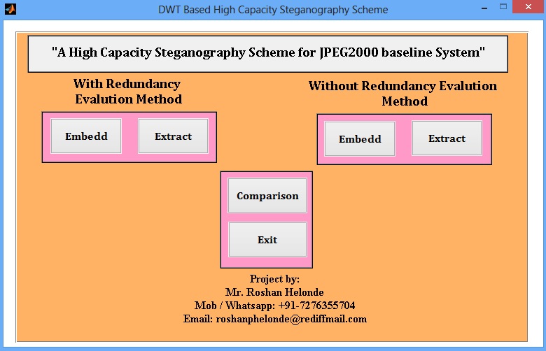 Steganography Scheme for JPEG2000 baseline System Using DWT ~ MATLAB PROJECTS