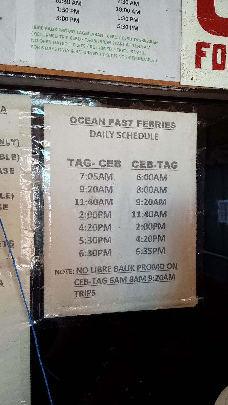 Travel Bohol: Oceanjet Ferry Schedules from Bohol to Cebu