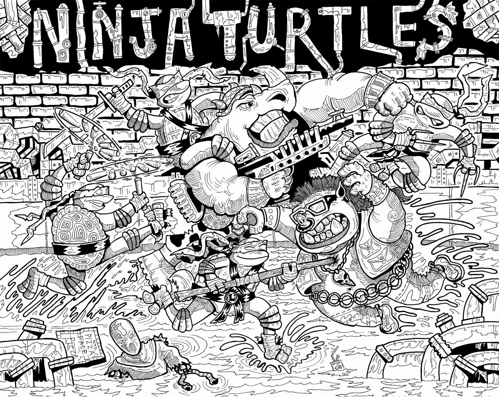 Pretty Weird Art: Teenage Mutant Ninja Turtles Vs. Henchmen