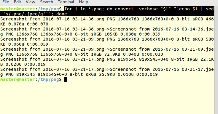 Bulk Converting PNG or JPEG with ImageMagick Command Lines