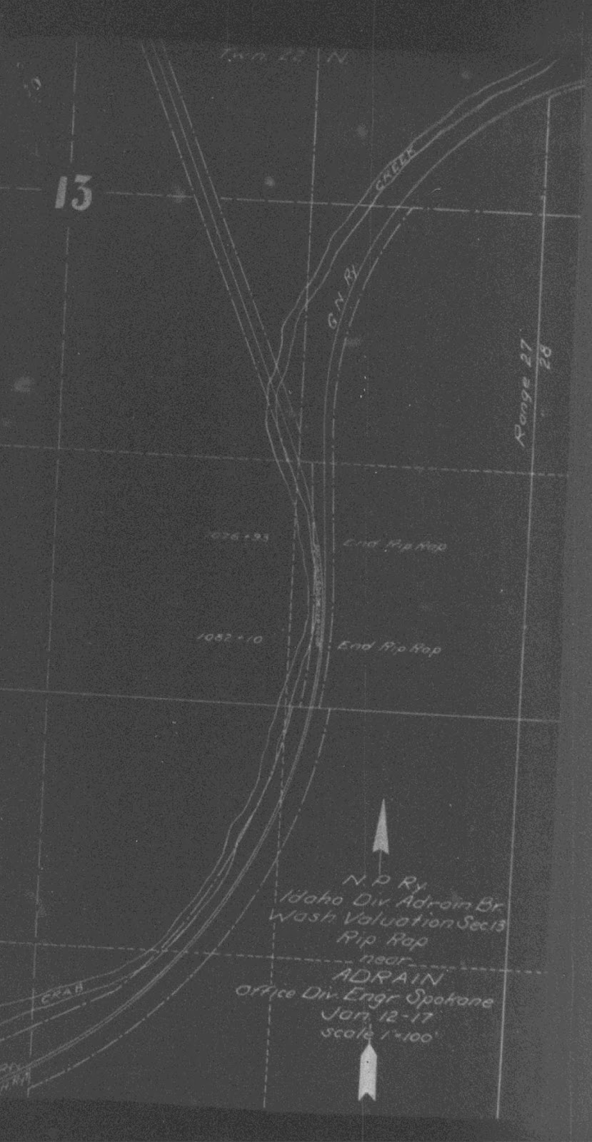 Big Bend Railroad History: 1917 AFE Riprap Near Adrian