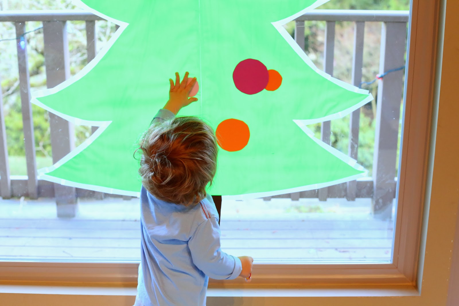 Sticky Contact Paper Christmas Tree for Kids