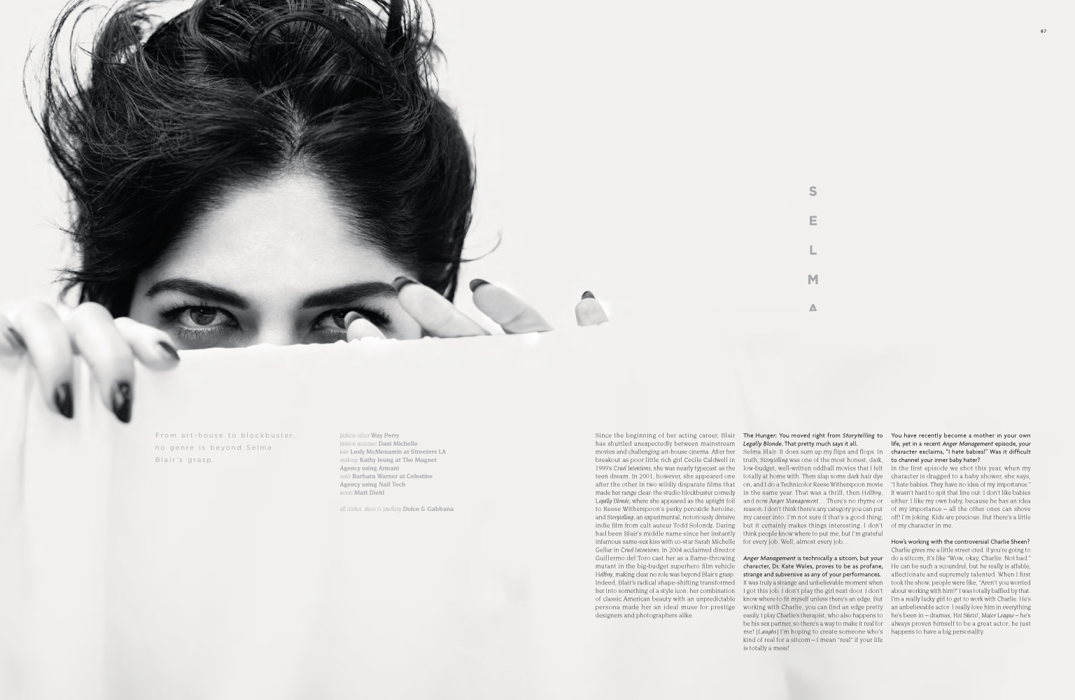 Selma Blair in The Hunger Magazine #4 by Rankin