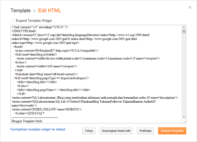 10 Tips Mudah dan Aman Mengedit Template HTML Blogger - Cara Blog