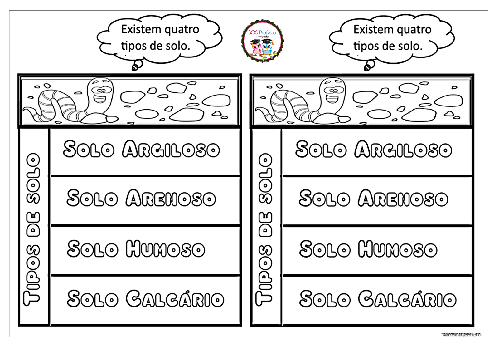 SOSPROFESSOR-ATIVIDADES: Solo - Tipos de solo