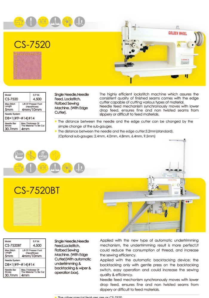 SEW HUB: Golden Wheel CS-7520 & CS-7520BT