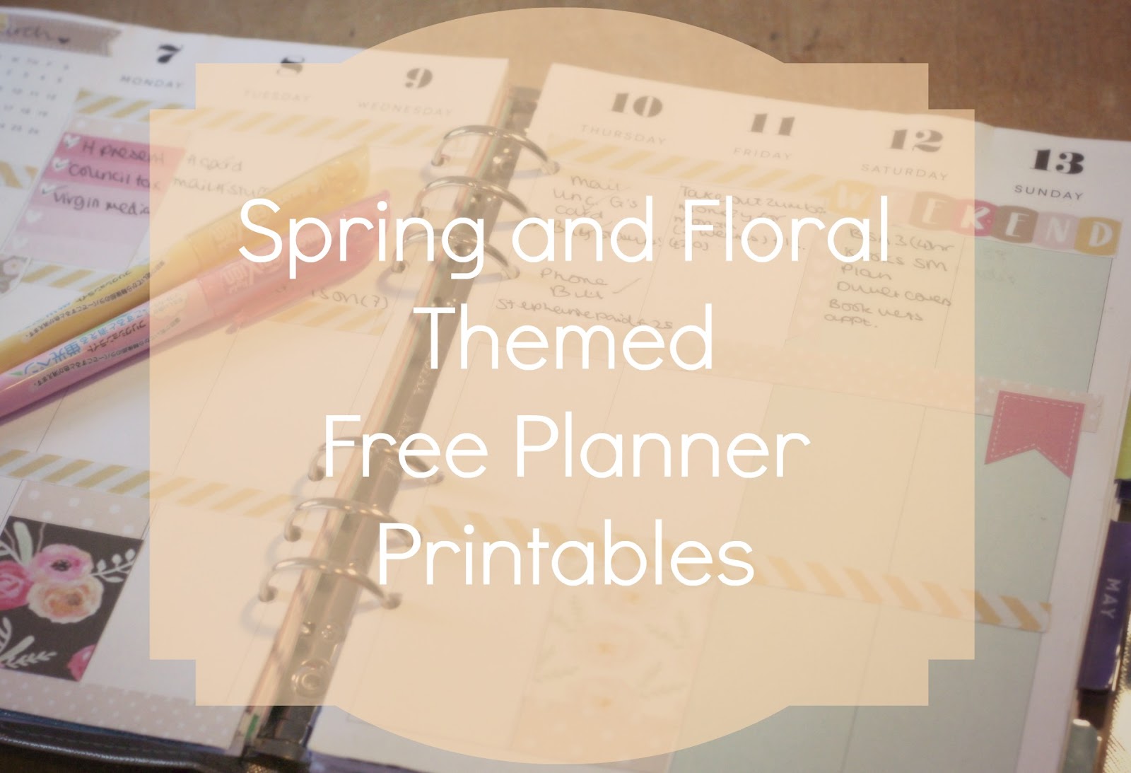 Spring and Floral Themed Free Planner Printables | Tea, Cake & Make