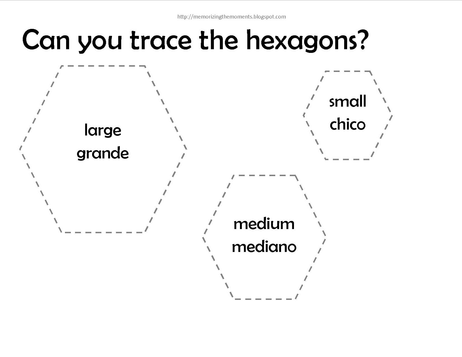 Memorizing the Moments: Shapes - Hexagon