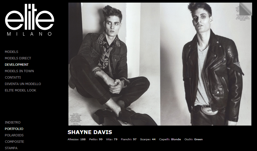 Kim Dawson Agency: Shayne Davis / With Elite Milan