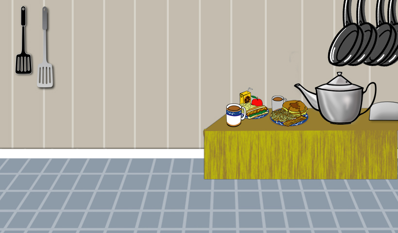 Design Photography: Kitchen Cartoon From Game HD Background Image