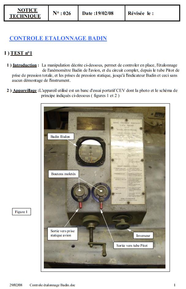 Les Aéro-Constructeurs Amateurs Atlantique: Contrôle et étalonnage du ...