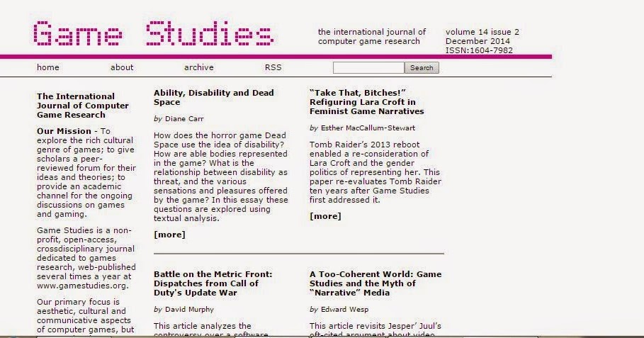 Game Studies ~ Free Journal Site
