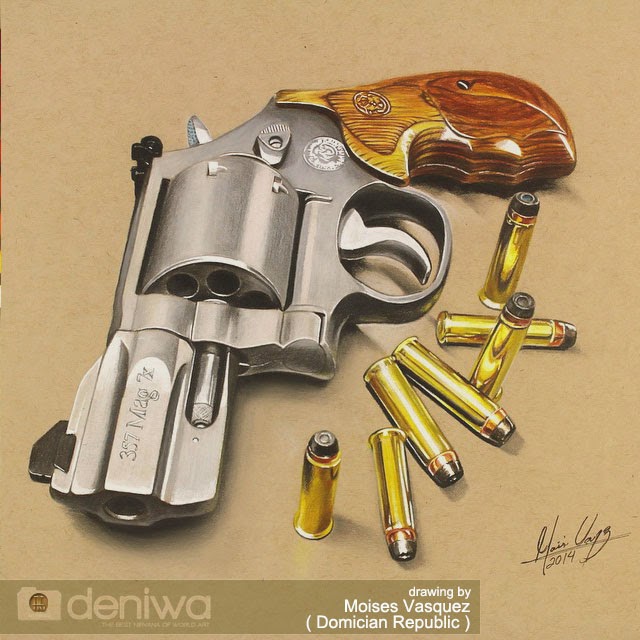Realistic 3D Gun Pencil Colouring ~ Art Gallery