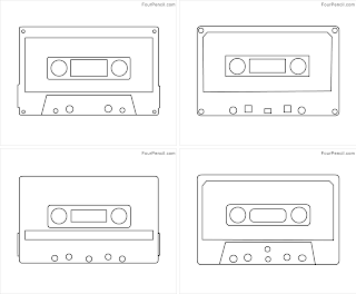 Four Coloring: Free printable Cassette coloring pages for kids