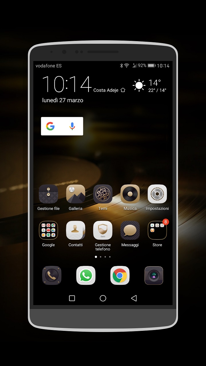 Best Huawei Themes: New Mate 7 Gold Theme by Best EMUI Themes