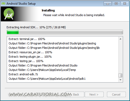 Tutorial Install Android Studio pada Windows - caratutorial.com