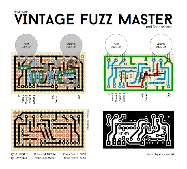 Perf and PCB Effects Layouts: Devi Ever Vintage Fuzz Master