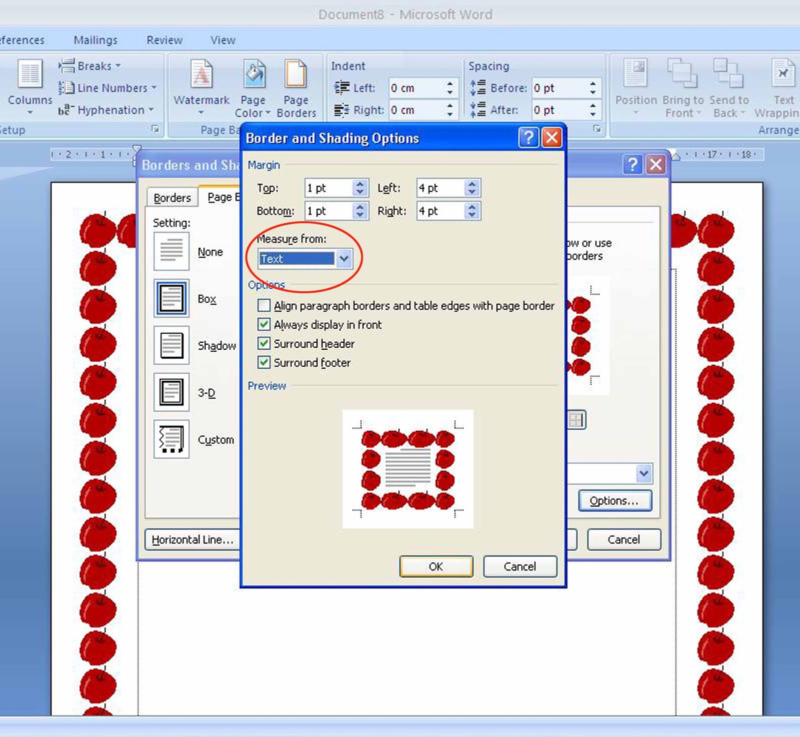Cara Setting Page Borders Pada Office Word Agar TidakTerpotong Saat di ...