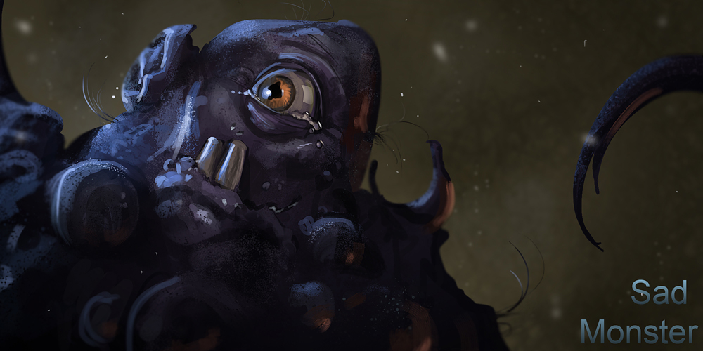 Drawings By Tyler: sad monster