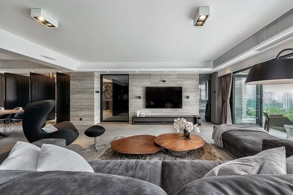 Salas modernas en gris y blanco