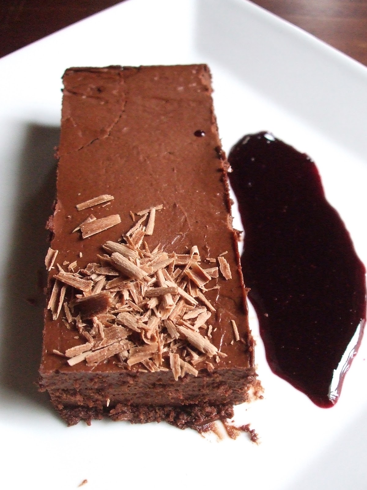 The Cupcake Ballroom: Chocolate Marquise with blueberry compote