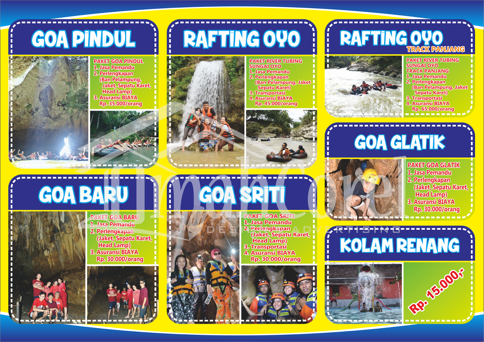 Desain Brosur Goa Pindul Panca Wisata | Omah Corel