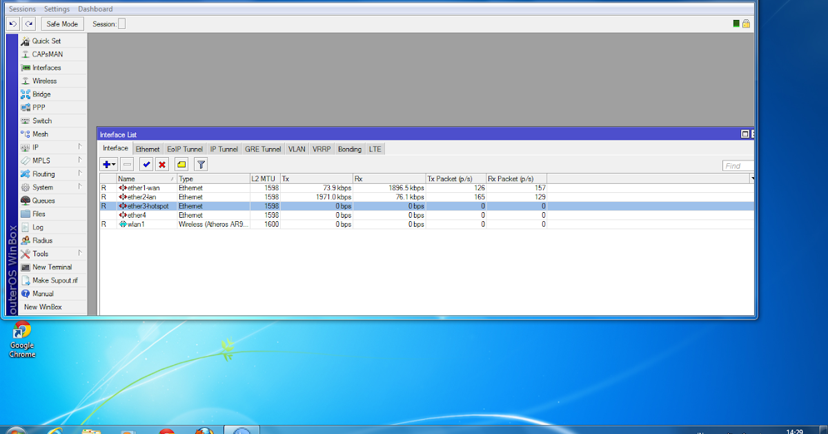konfigurasi pada mikrotik: SETTING MIKROTIK VIA WINBOX
