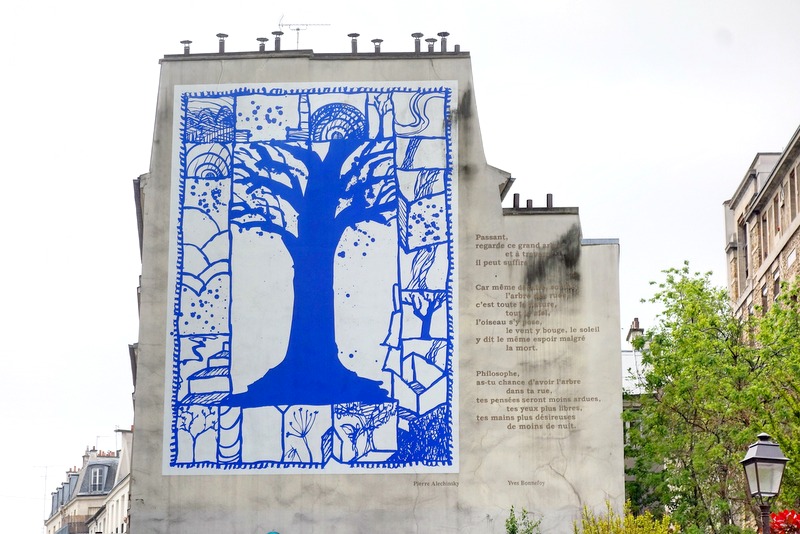 Paris : L'arbre bleu ou L'arbre des rues, une fresque de Pierre ...