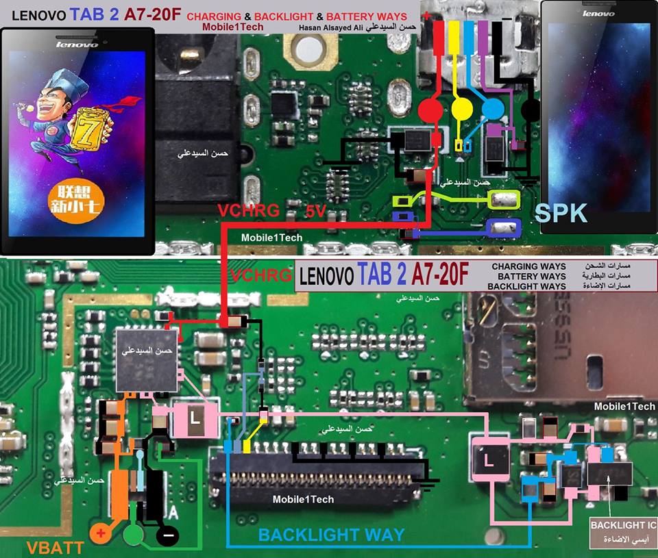 اعطال ومسارات lenovo tab 2 a7 20f