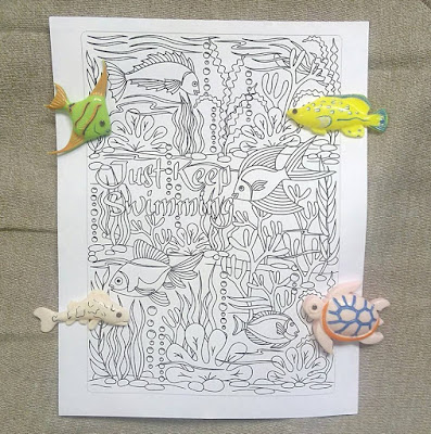 RicLDP Artworks: Just Keep Swimming Coloring Page for Grown Ups