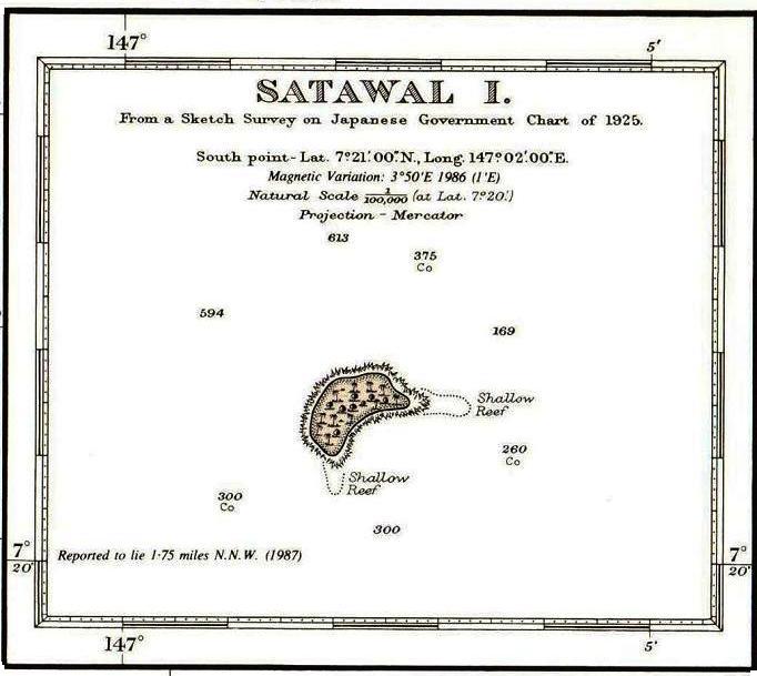 Proa Sailing: Satawal - from the chart