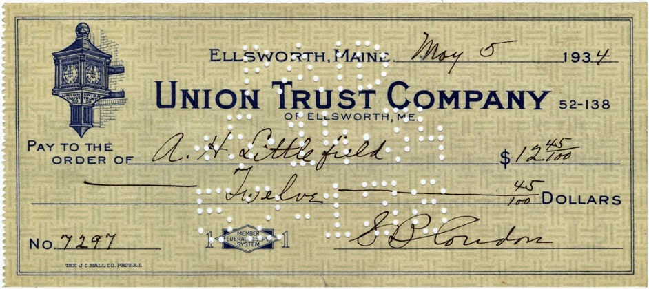 Boulevard de L'antique - Retro Scraps: 1930's Old Bank Checks