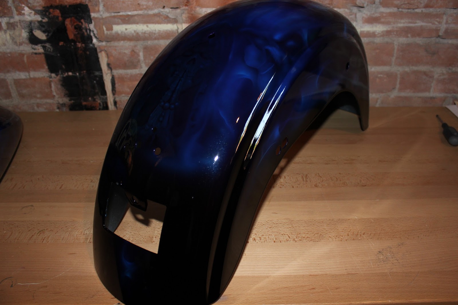 Online Motorcycle Paint Shop: Black base candy blue smoke and skulls ...