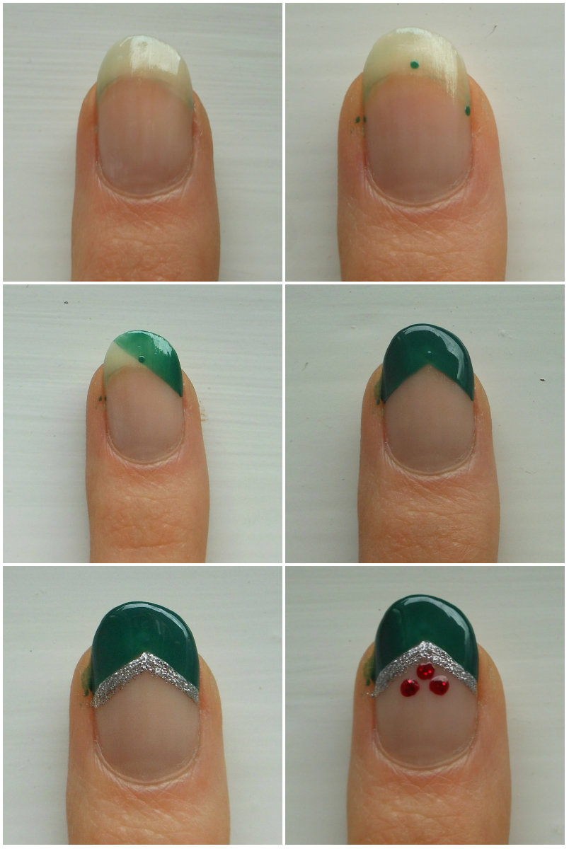 Holy Grail Nails: How-To: Festive Art Deco Holly Nails