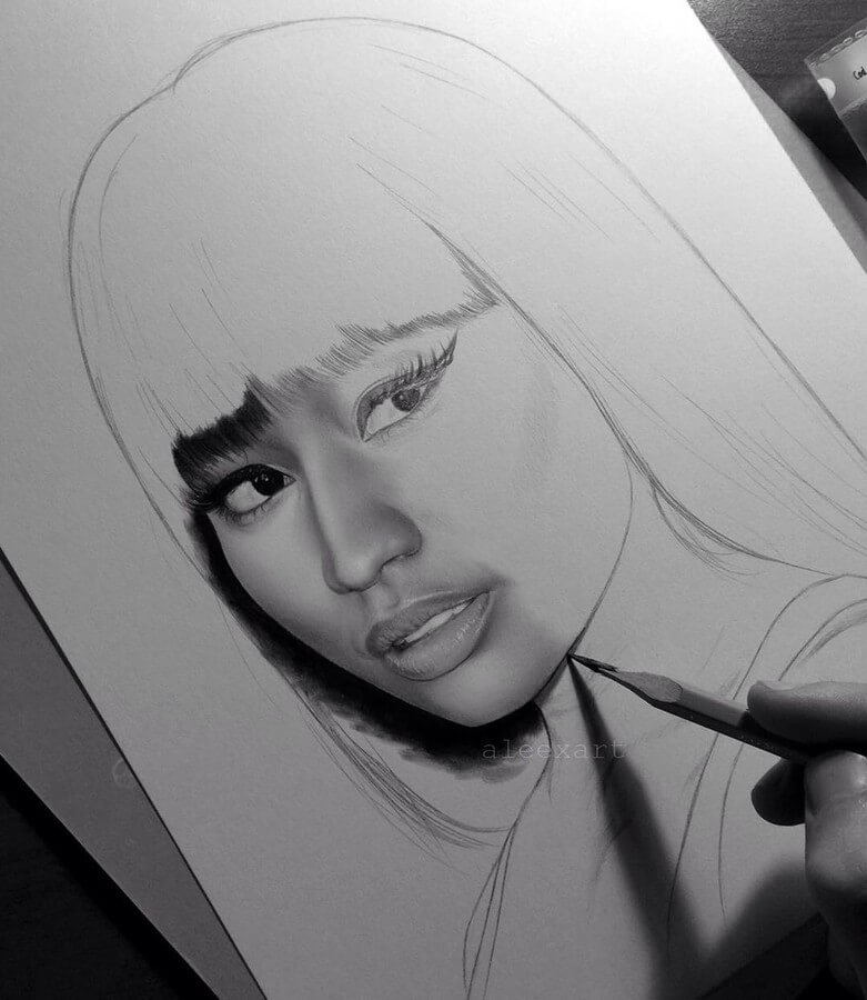 Pencil Drawing Of Nicki Minaj