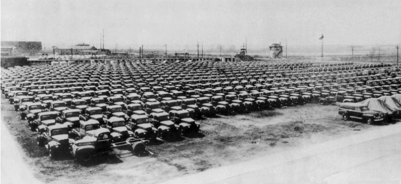 We Love Ford's, Past, Present And Future.: 1943 Ford Works Lot