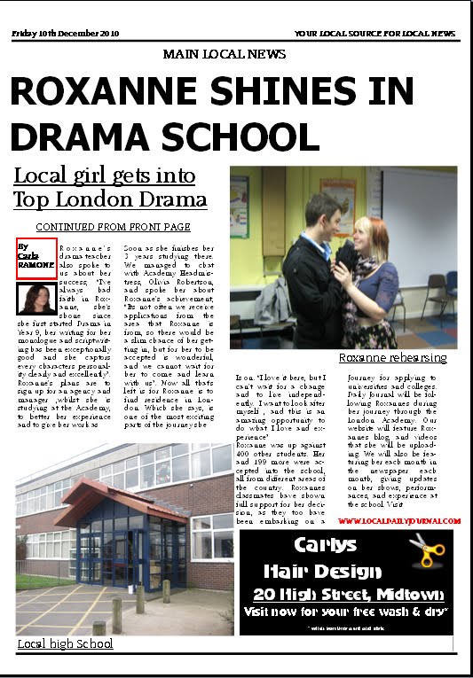 A2 Media: Saturday 12th February 2011: Final Newspaper Cover & Second ...